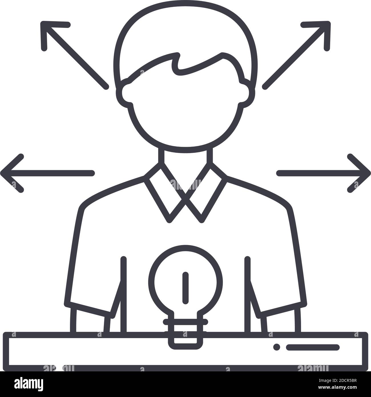 Personal solution icon, linear isolated illustration, thin line vector ...