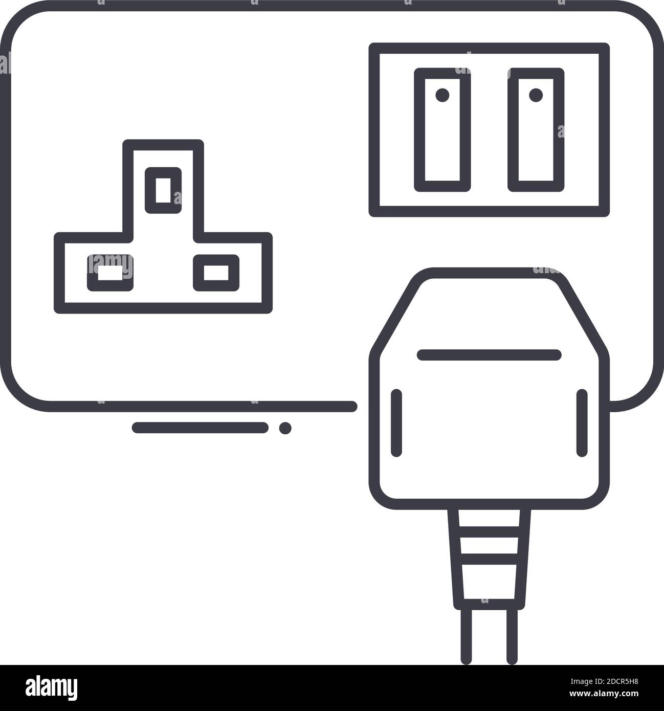 Plug icon, linear isolated illustration, thin line vector, web design ...