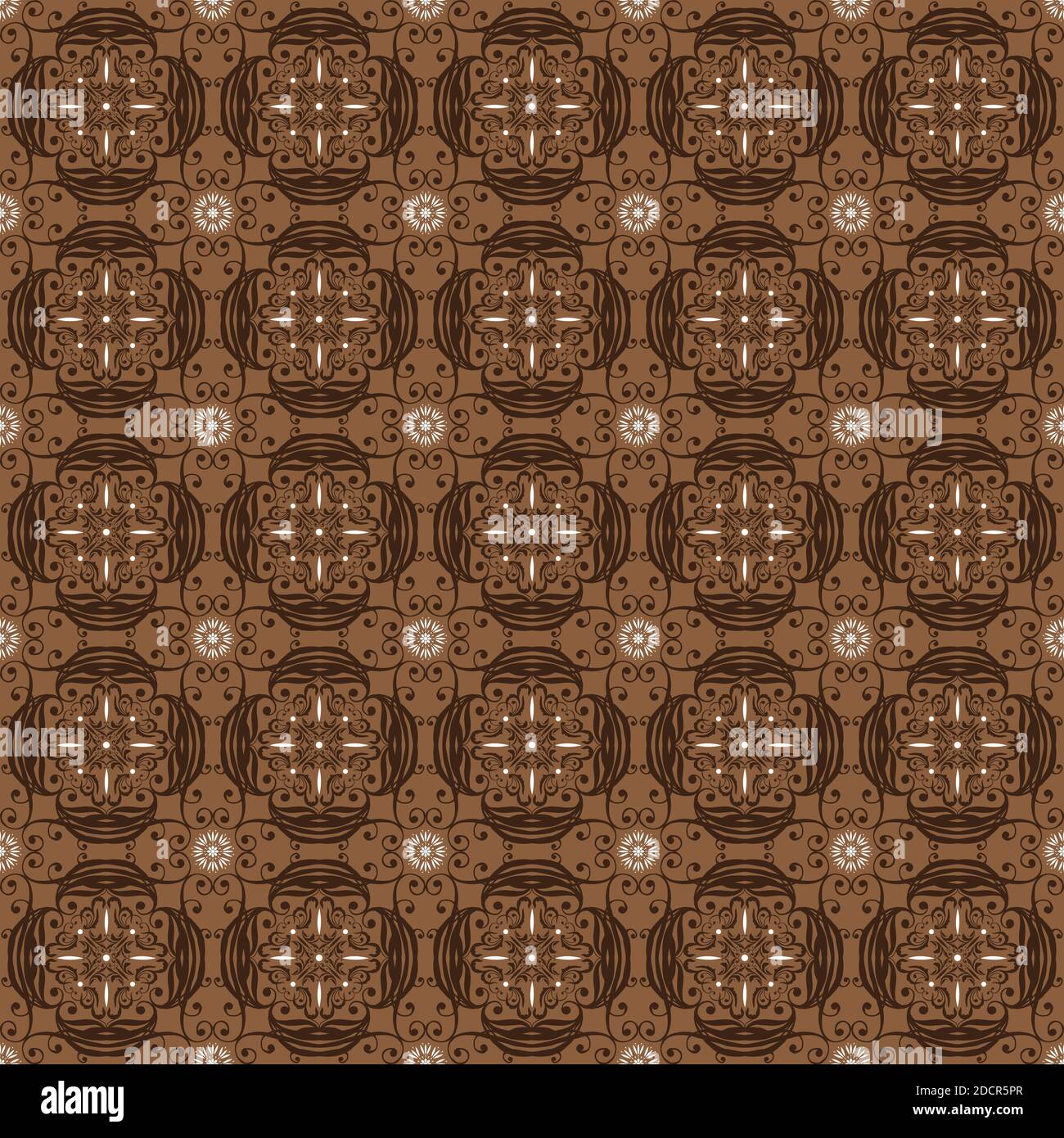 Cute flower motifs on Jepara batik with modern brown color design Stock ...