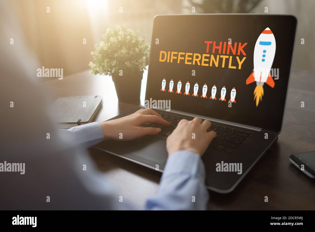 Think differently, Mind outside the box, Creativity, Innovation concept ...