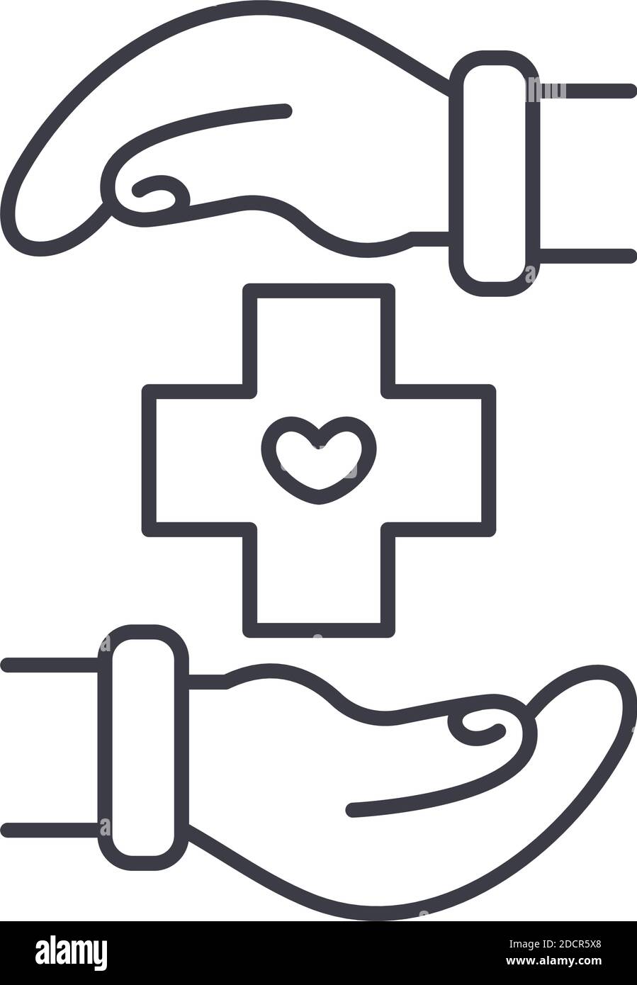 Personal health care icon, linear isolated illustration, thin line ...