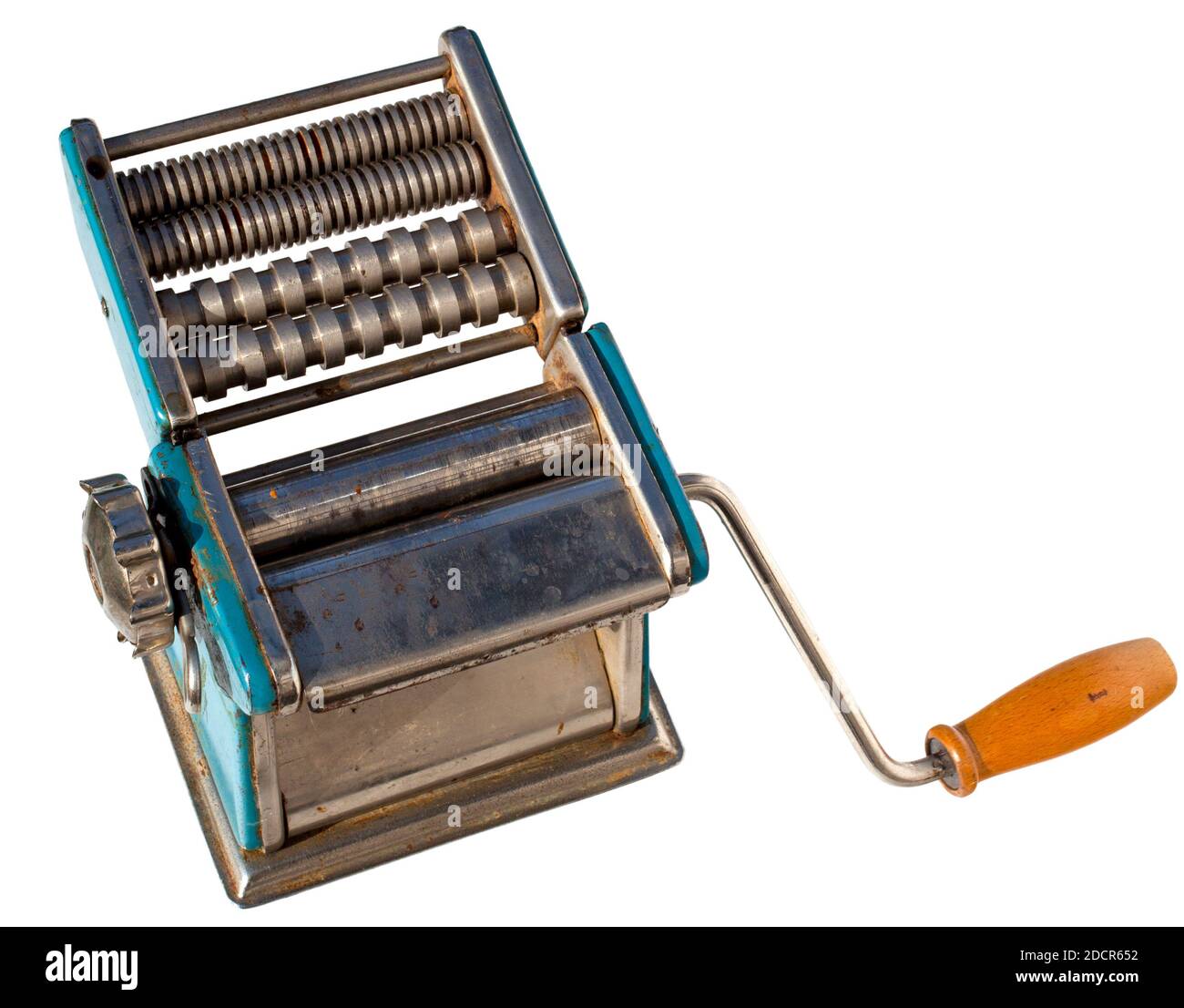 View of an Old pasta machine isolated on white background Stock Photo ...