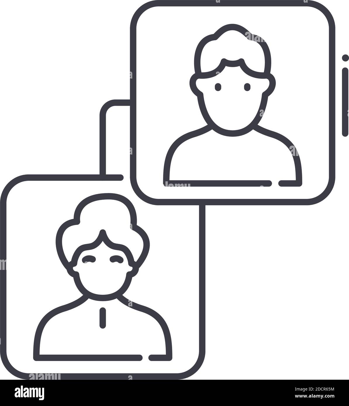 Matching icon, linear isolated illustration, thin line vector, web ...