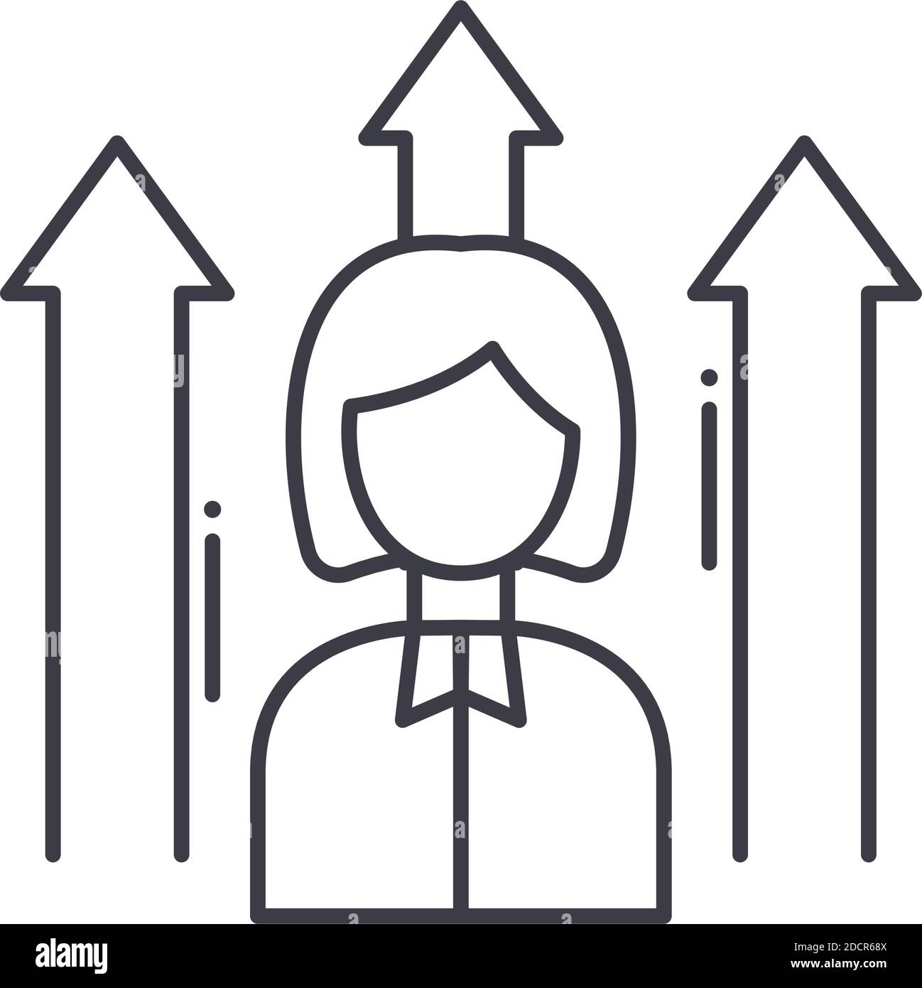 Personal motivation icon, linear isolated illustration, thin line ...