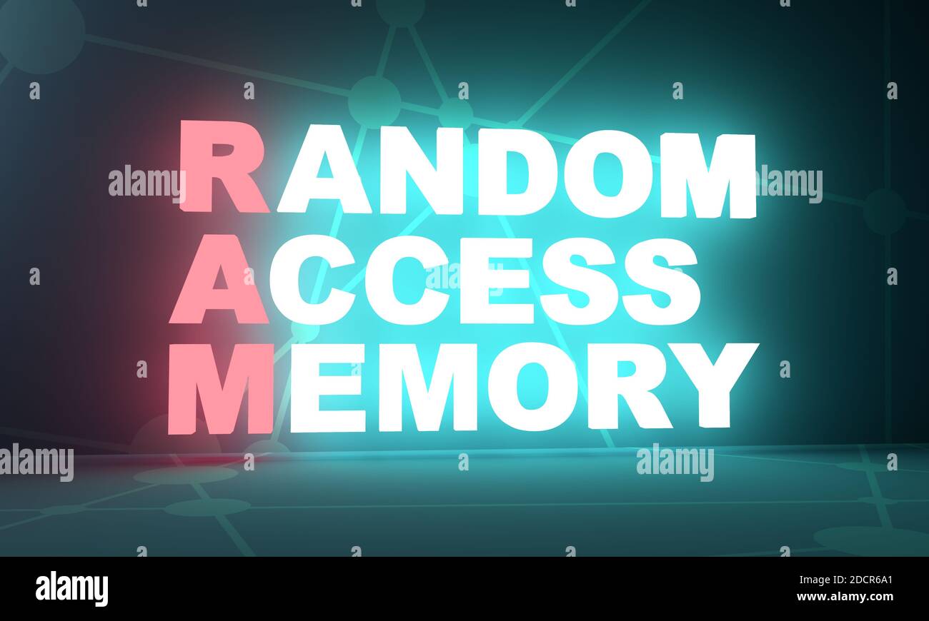 Acronym RAM - Random Access Memory. Technology conceptual image. 3D ...