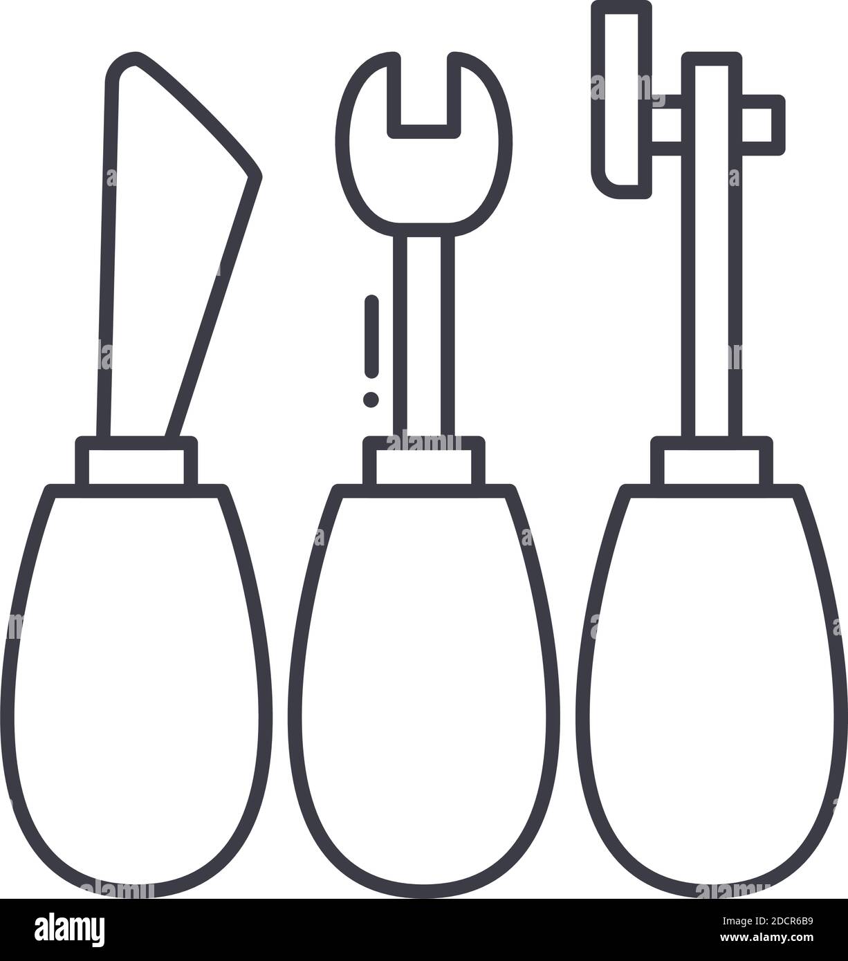 Plumber tools icon, linear isolated illustration, thin line vector, web ...