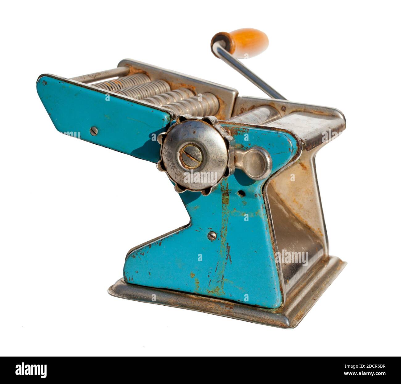 View of an Old pasta machine isolated on white background Stock Photo ...
