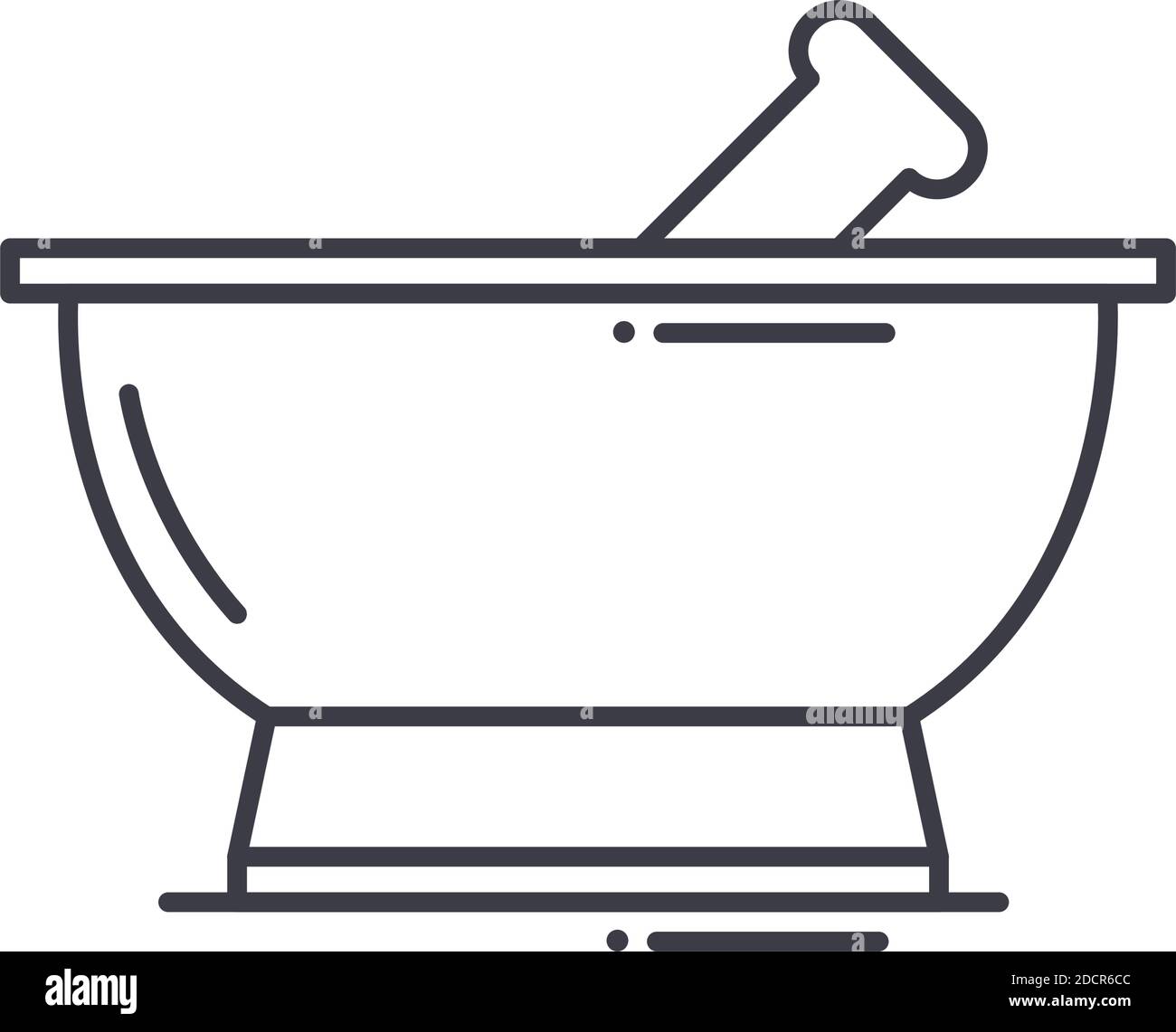 Martar and festle icon, linear isolated illustration, thin line vector ...