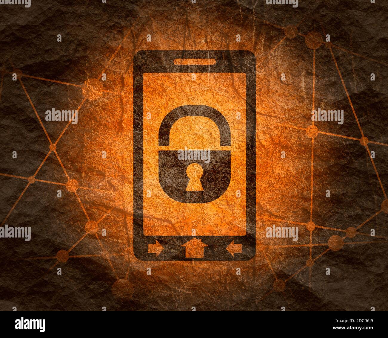Smart phone and lock icons. Mobile gadgets technology relative image ...