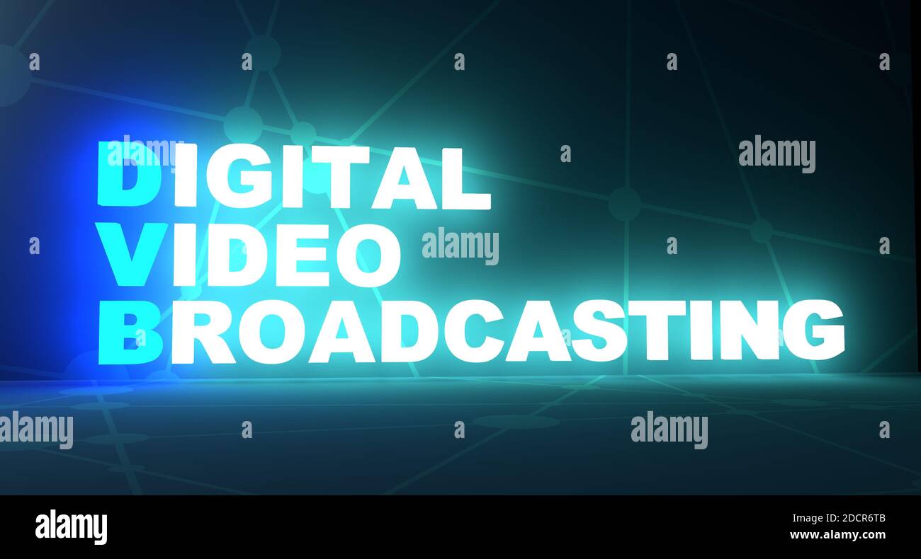 Acronym DVB - Digital Video Broadcasting. Technology conceptual image ...