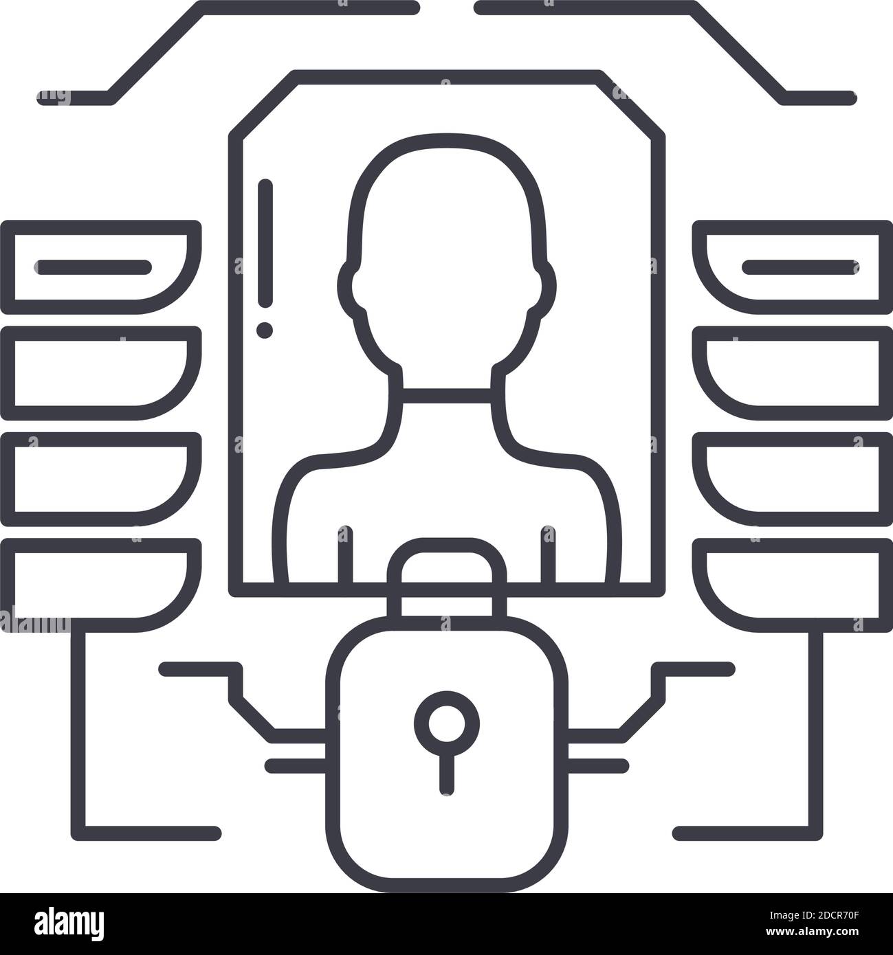 Personal data icon, linear isolated illustration, thin line vector, web ...