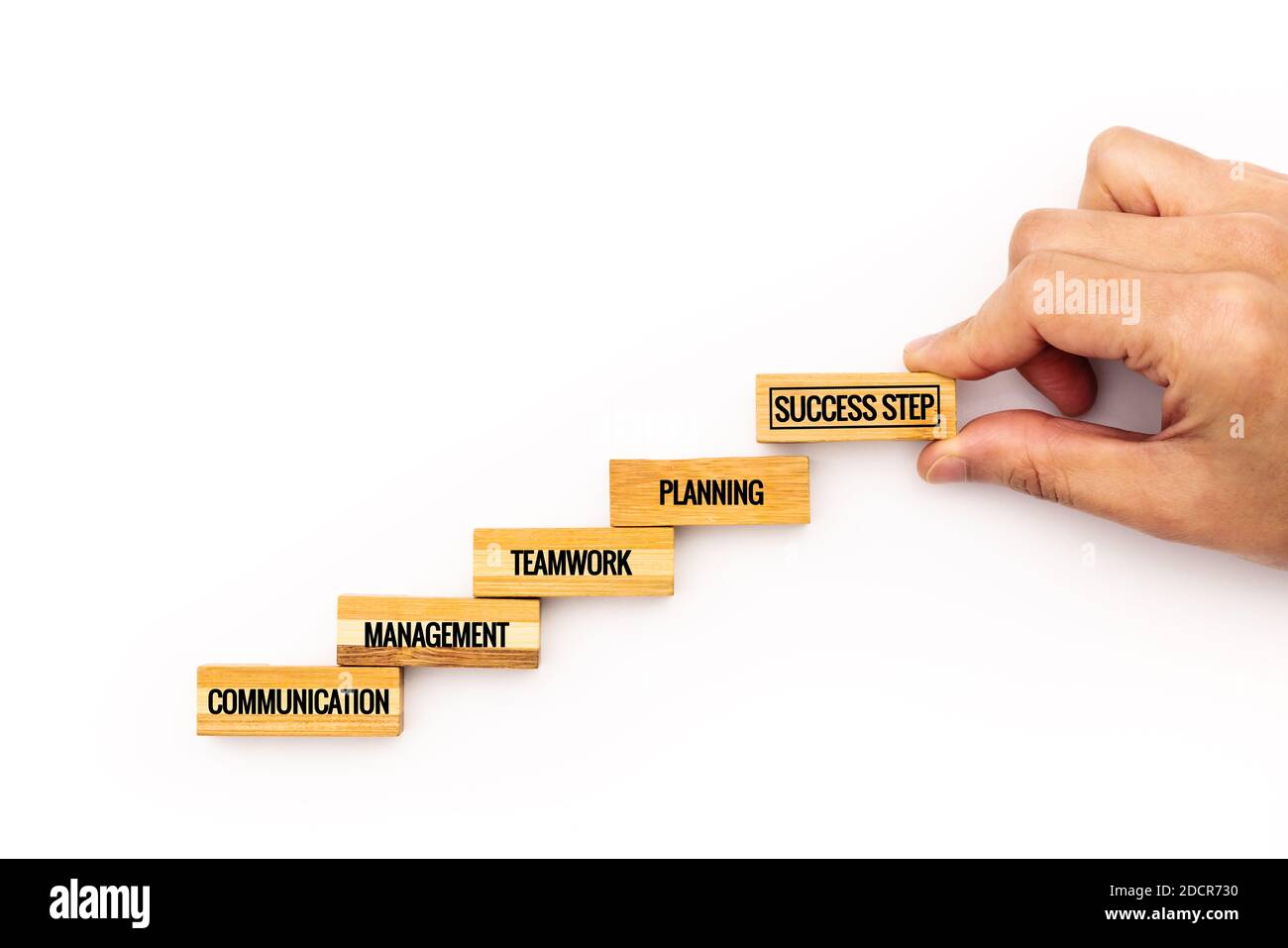Staircase step to success. Successful business concept. wooden step ...