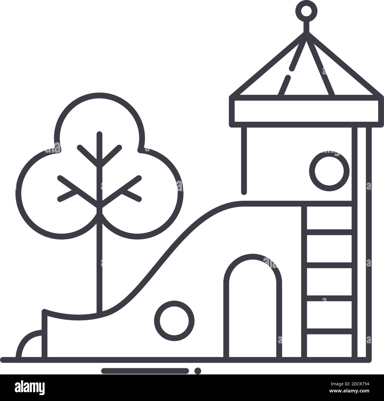 Playground icon, linear isolated illustration, thin line vector, web ...