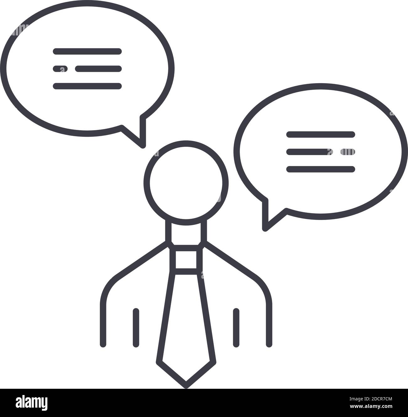 Personal communication icon, linear isolated illustration, thin line ...