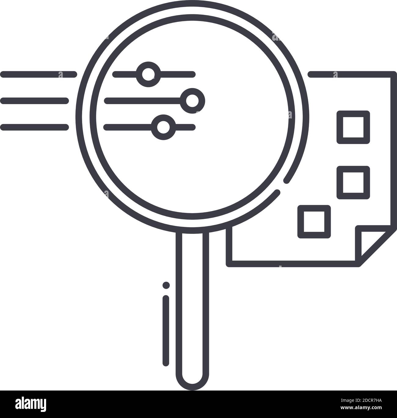 Marketing research plan icon, linear isolated illustration, thin line ...