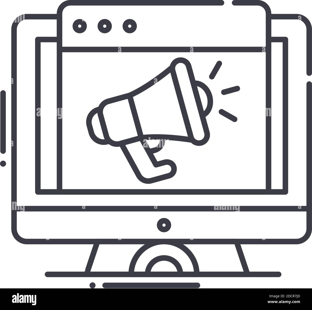Marketing promotion icon, linear isolated illustration, thin line ...