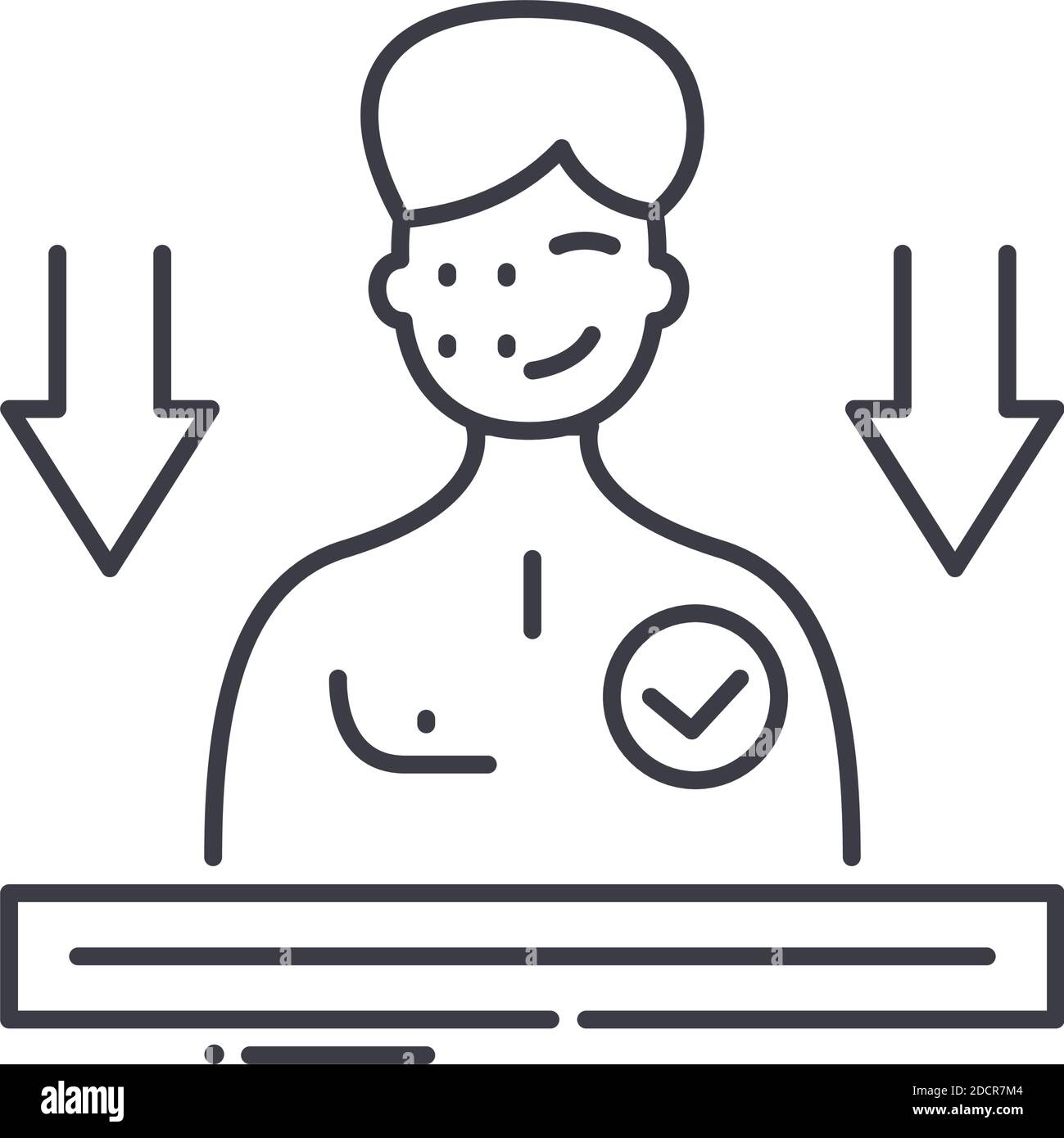 Person recognition icon, linear isolated illustration, thin line vector ...