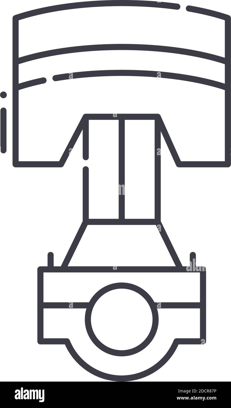 Piston icon, linear isolated illustration, thin line vector, web design ...