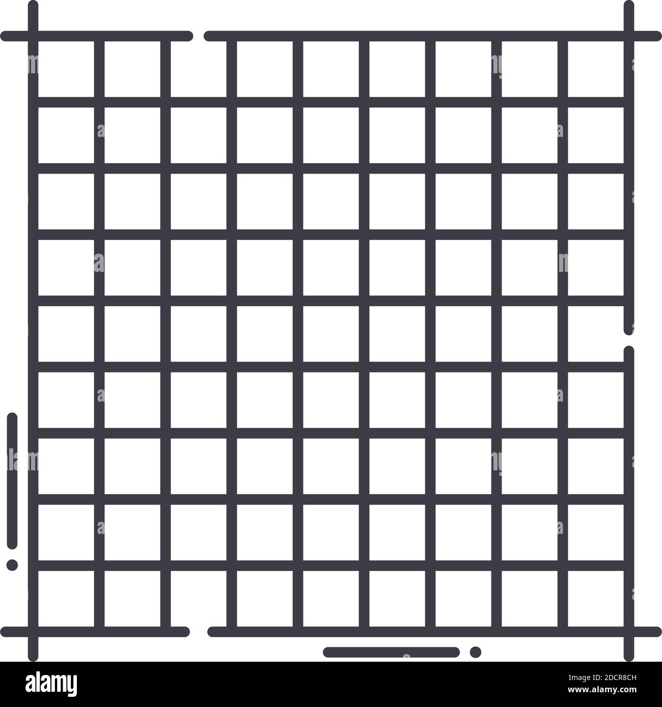 Pixel grid icon, linear isolated illustration, thin line vector, web ...