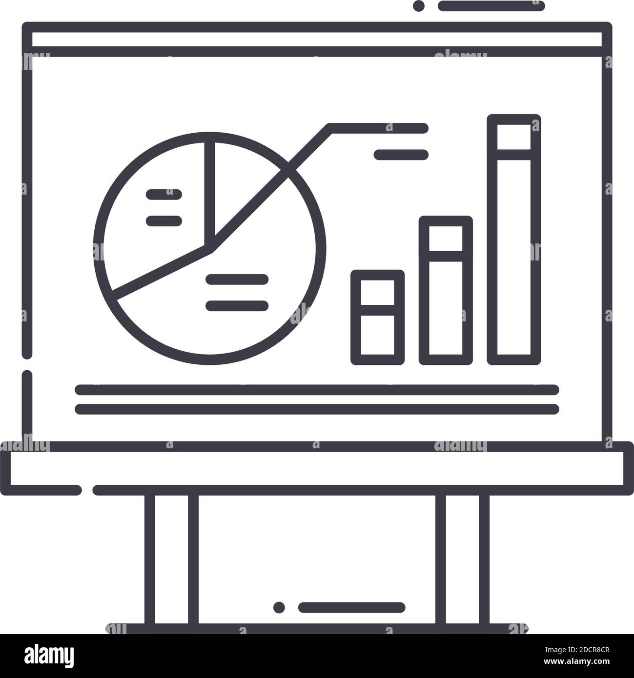 Marketing presentation icon, linear isolated illustration, thin line ...