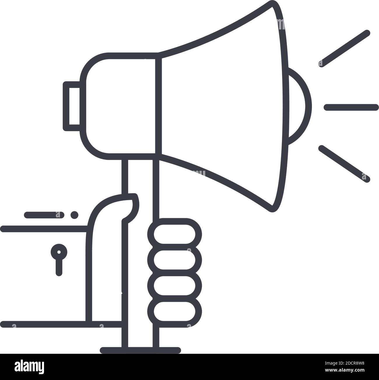 Marketing advertising icon, linear isolated illustration, thin line ...