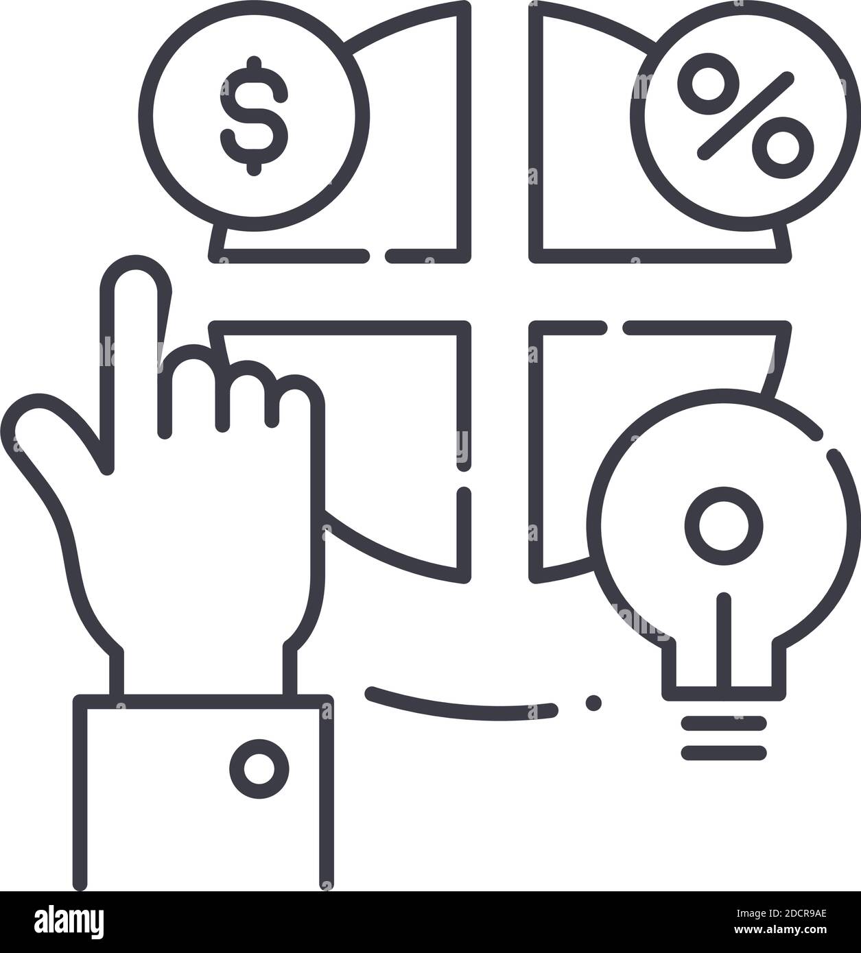 Marketing mix concept icon, linear isolated illustration, thin line ...