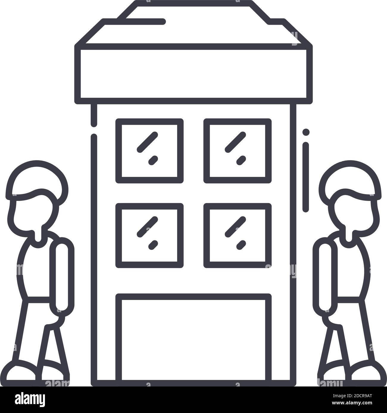 People isolation icon, linear isolated illustration, thin line vector ...