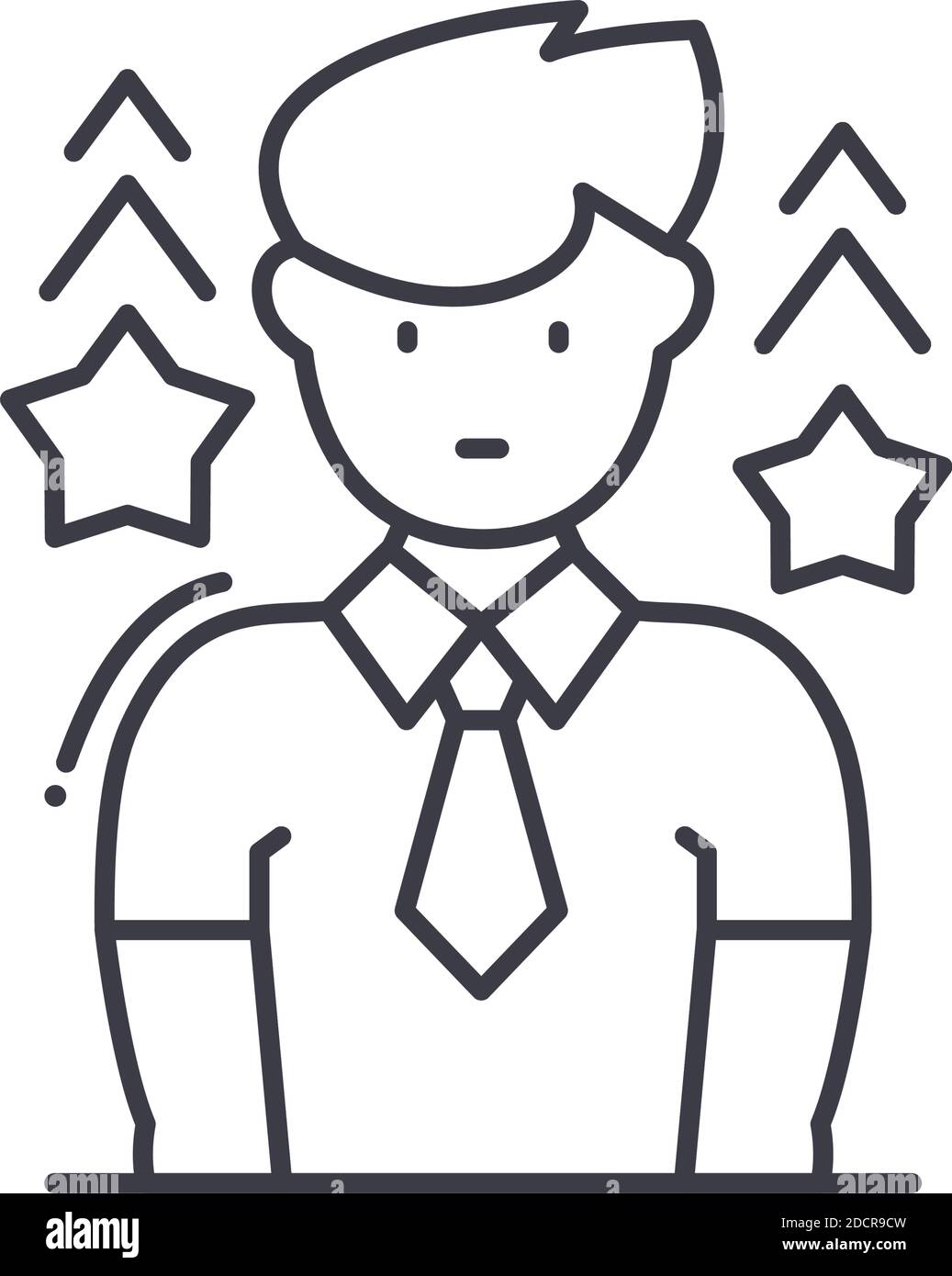 Personal development icon, linear isolated illustration, thin line ...