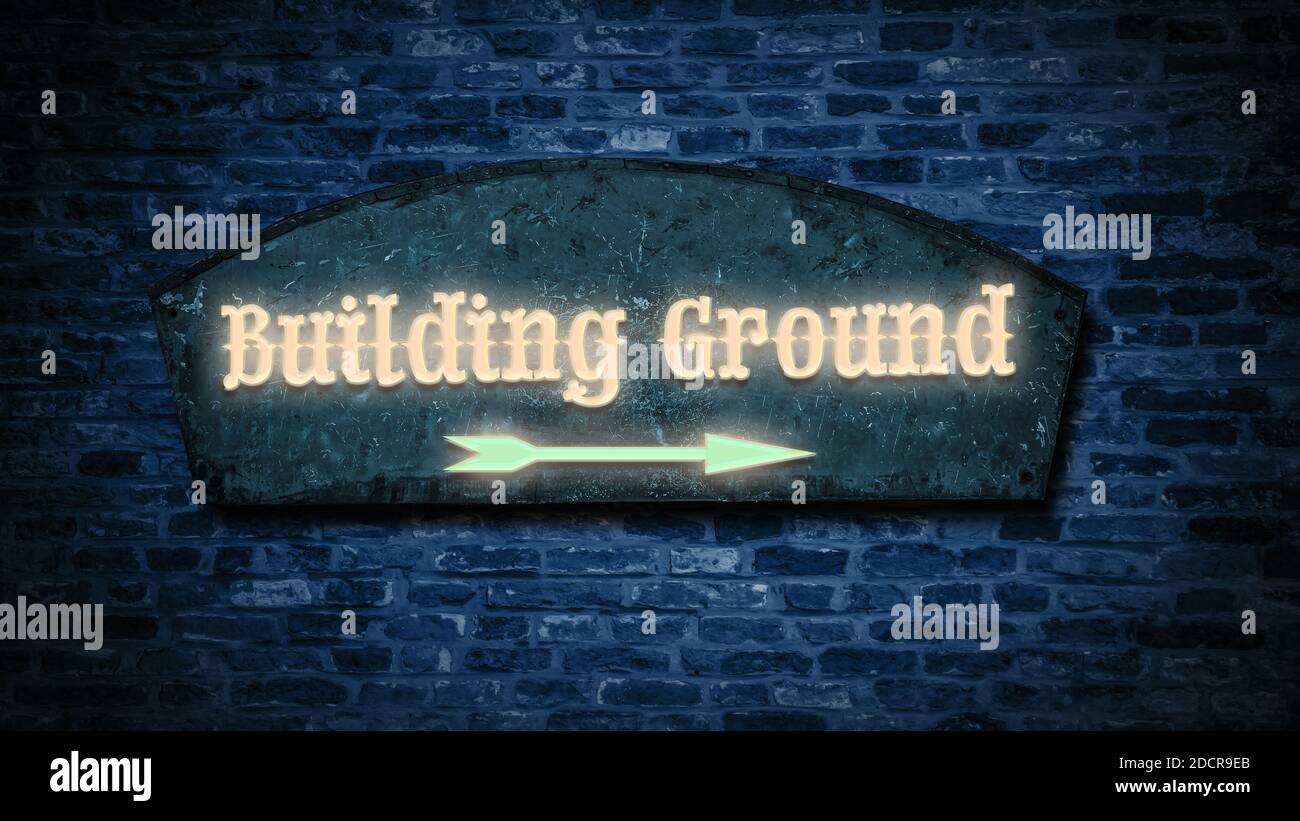 Street Sign the Direction Way to BUILDING GROUND Stock Photo - Alamy