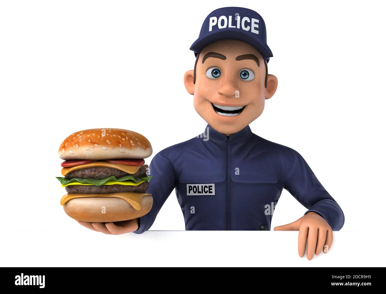Fun 3D illustration of a cartoon Police Officer Stock Photo - Alamy