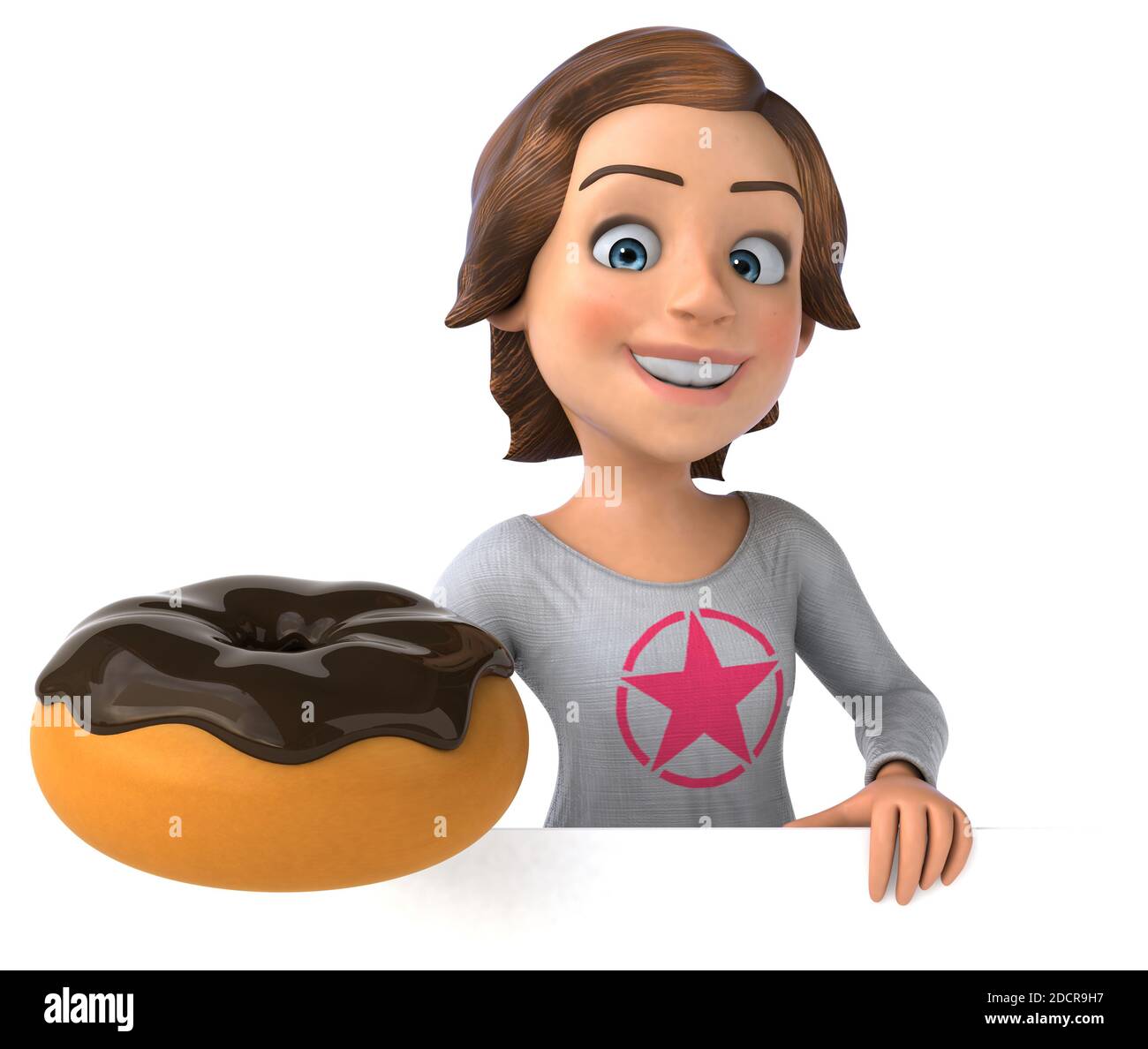 Fun 3D illustration of a cartoon teenage girl Stock Photo - Alamy