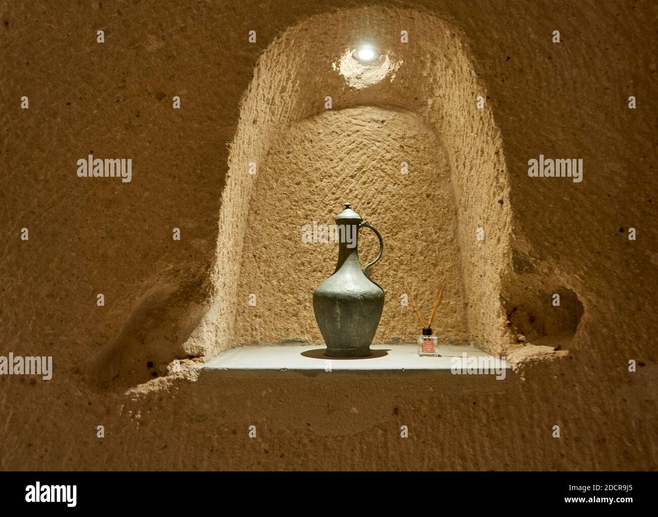 Antique pitcher in the stone alcove Stock Photo - Alamy