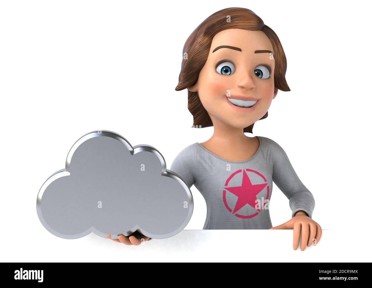 Fun 3D illustration of a cartoon teenage girl Stock Photo - Alamy