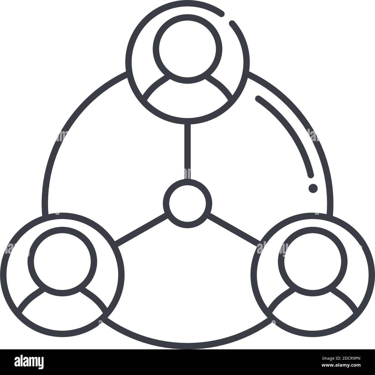 People connection icon, linear isolated illustration, thin line vector ...