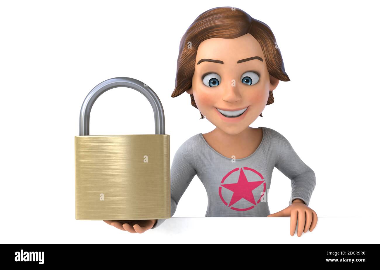 Fun 3D illustration of a cartoon teenage girl Stock Photo - Alamy