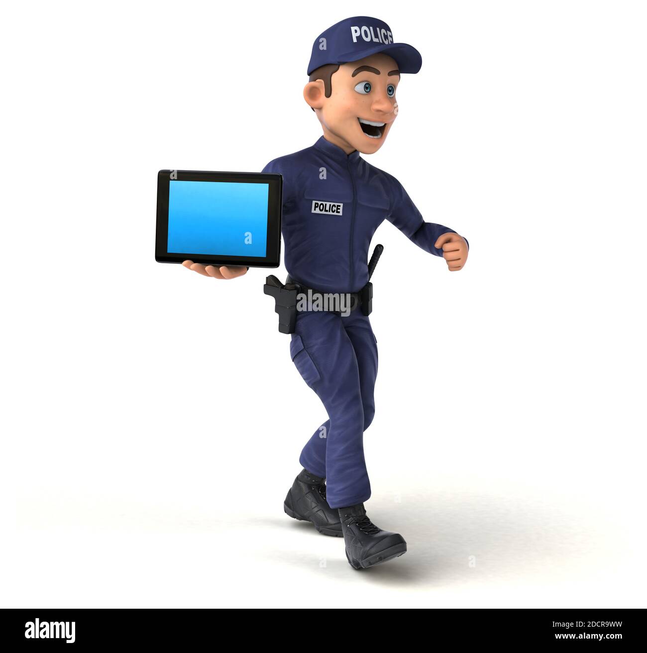 Fun 3D illustration of a cartoon Police Officer Stock Photo - Alamy