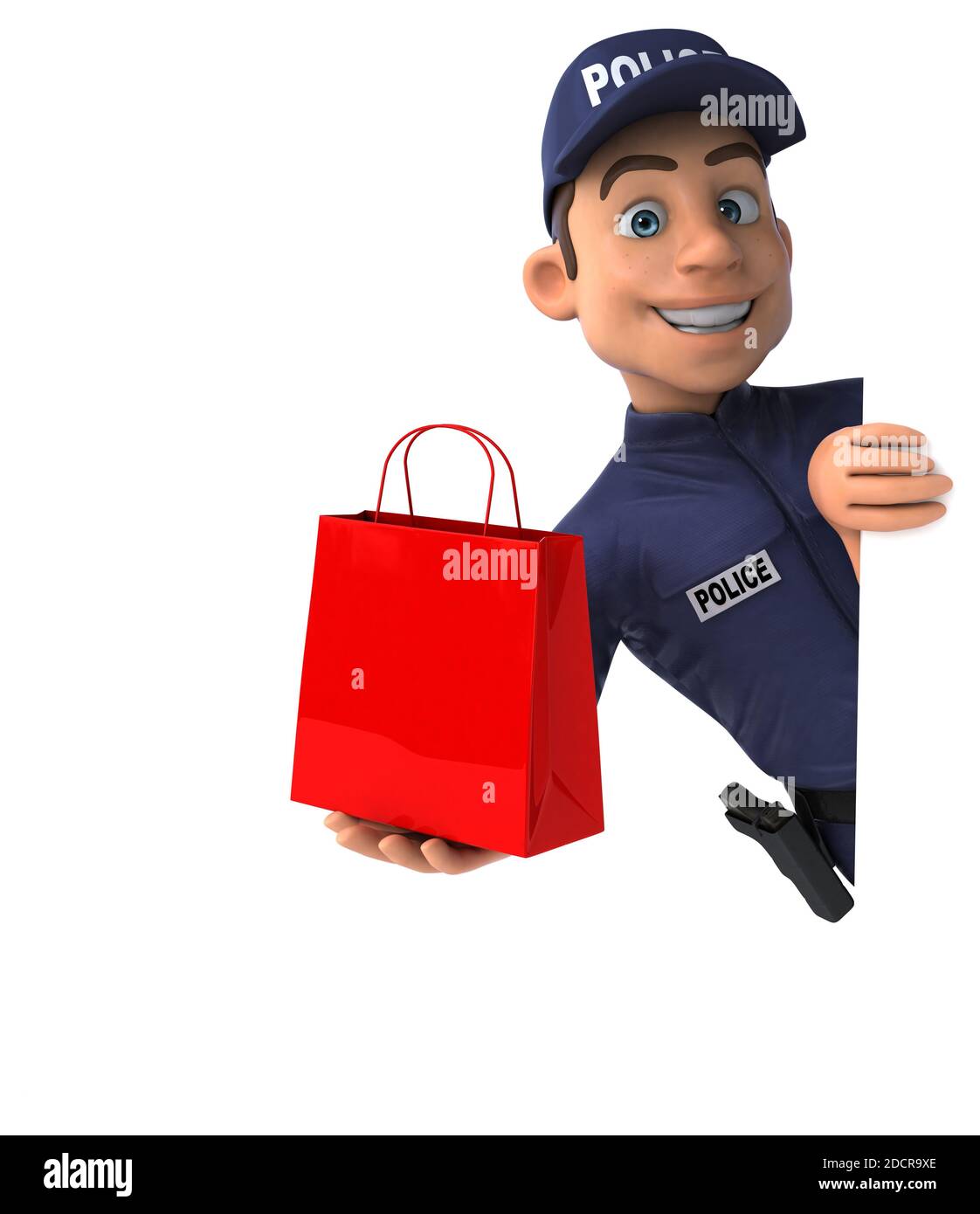Fun 3D illustration of a cartoon Police Officer Stock Photo - Alamy