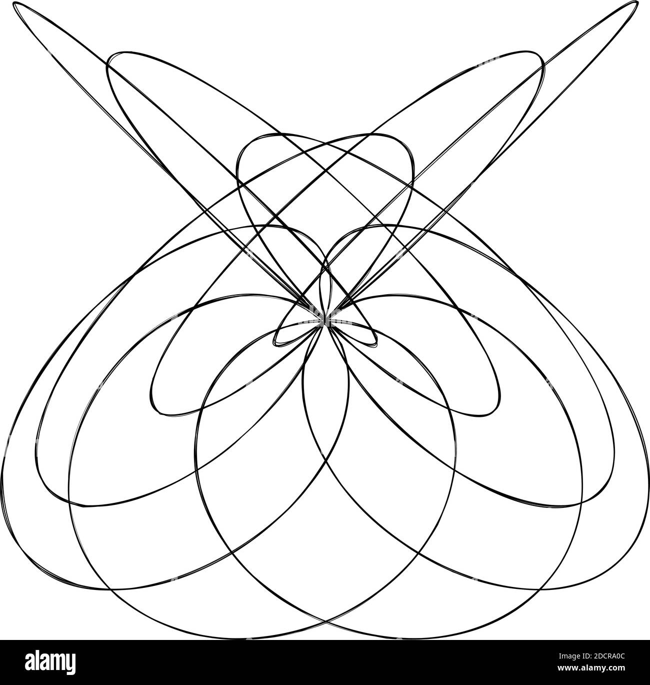 Abstract knot design element. Random intersecting lines doodle ...