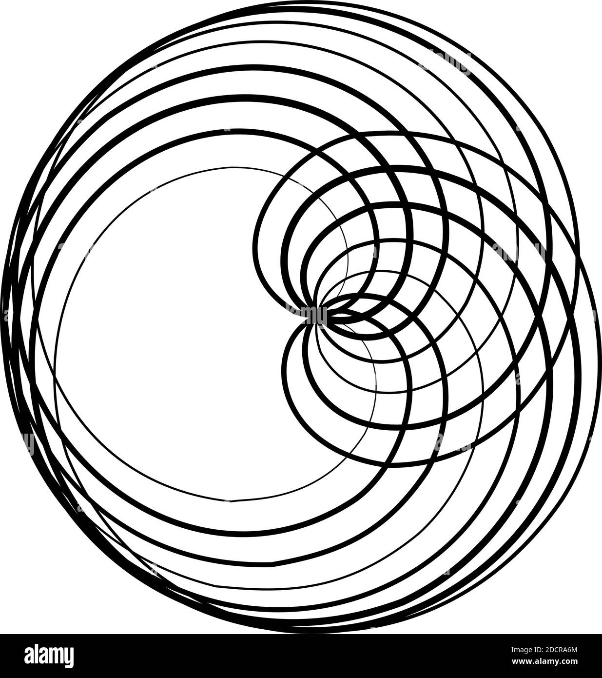 Volute, helix, spiral symbol, icon motif. Circular, radial line ...