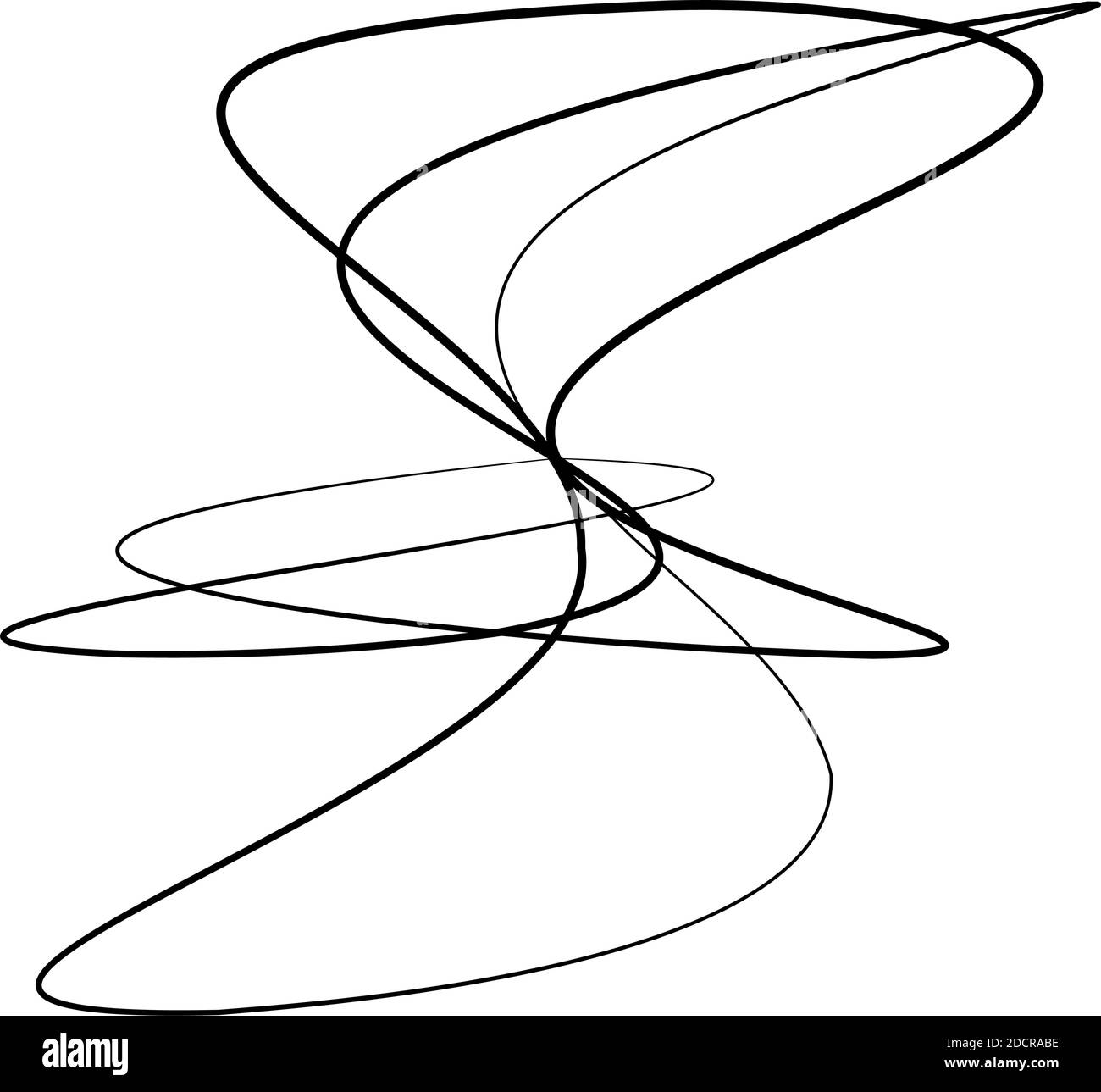 Volute, helix, spiral symbol, icon motif. Circular, radial line ...