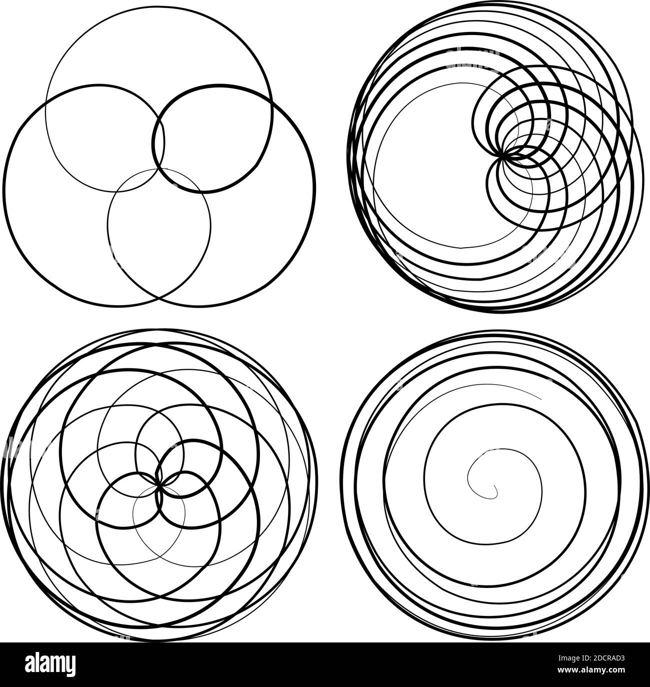 Volute, helix, spiral symbol, icon motif. Circular, radial line ...