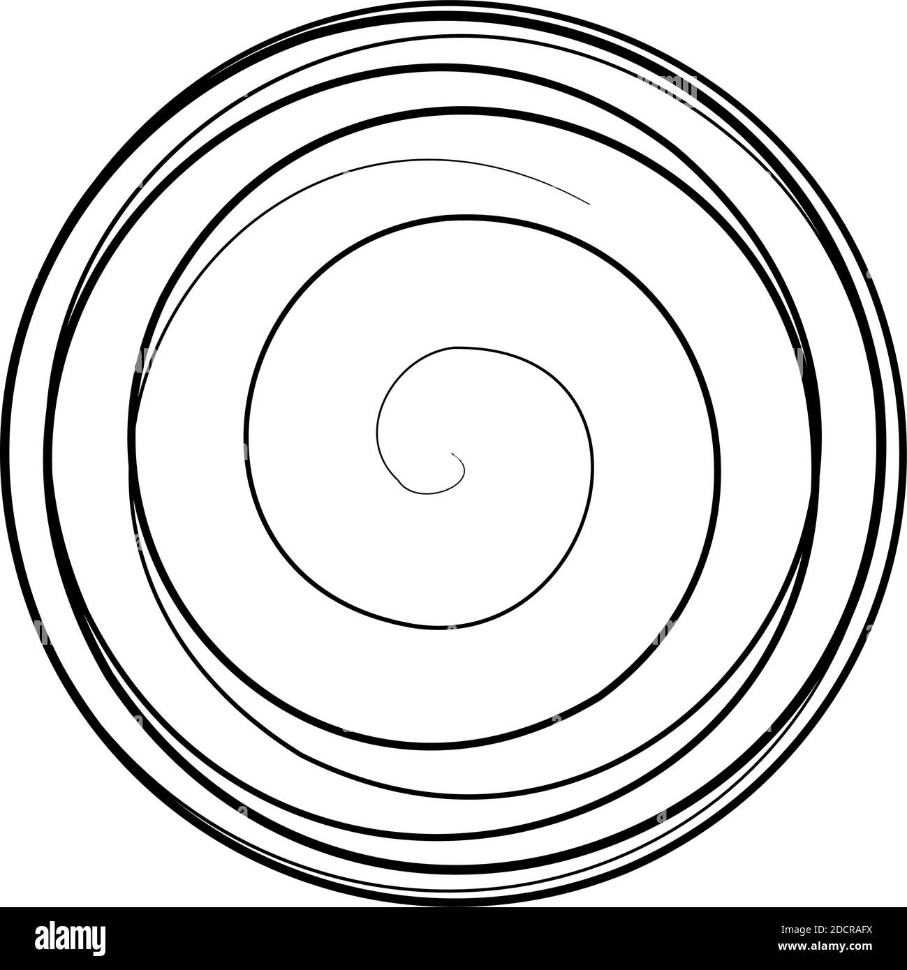 Volute, helix, spiral symbol, icon motif. Circular, radial line ...