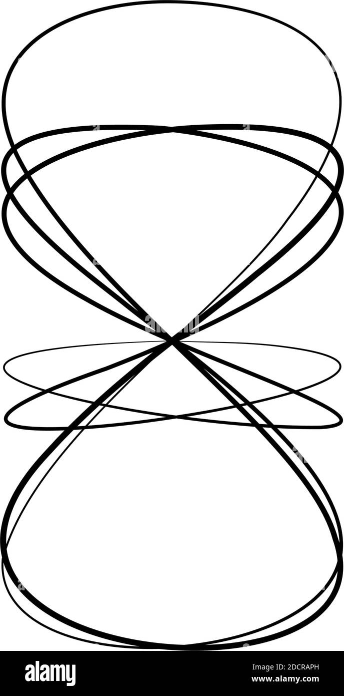 Volute, helix, spiral symbol, icon motif. Circular, radial line ...