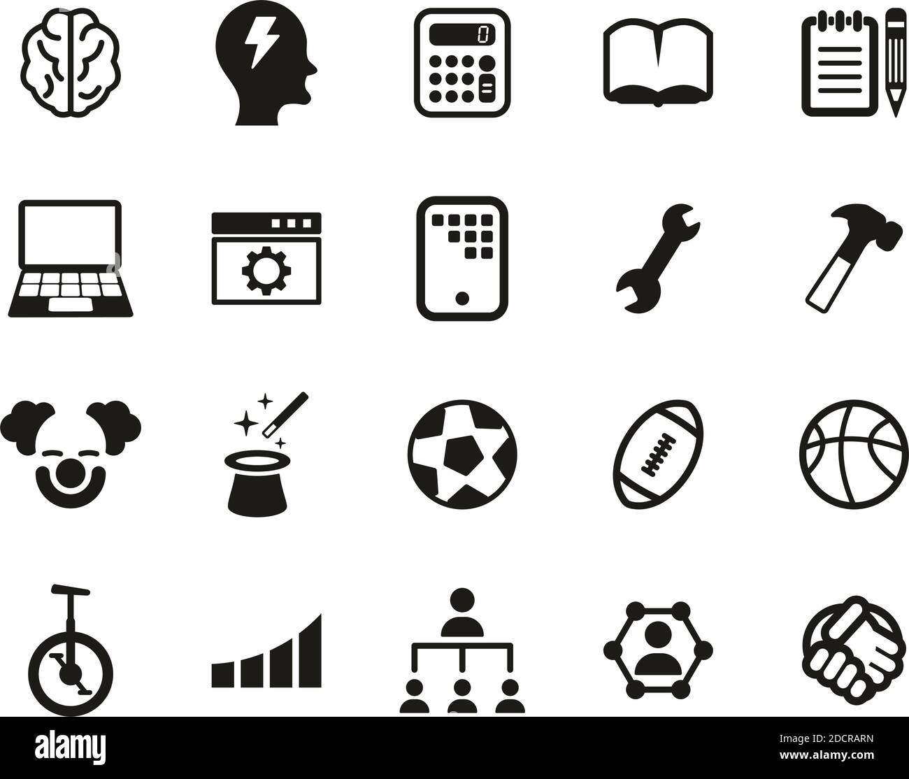 Skill & Talent Icons Black & White Set Big Stock Vector Image & Art - Alamy
