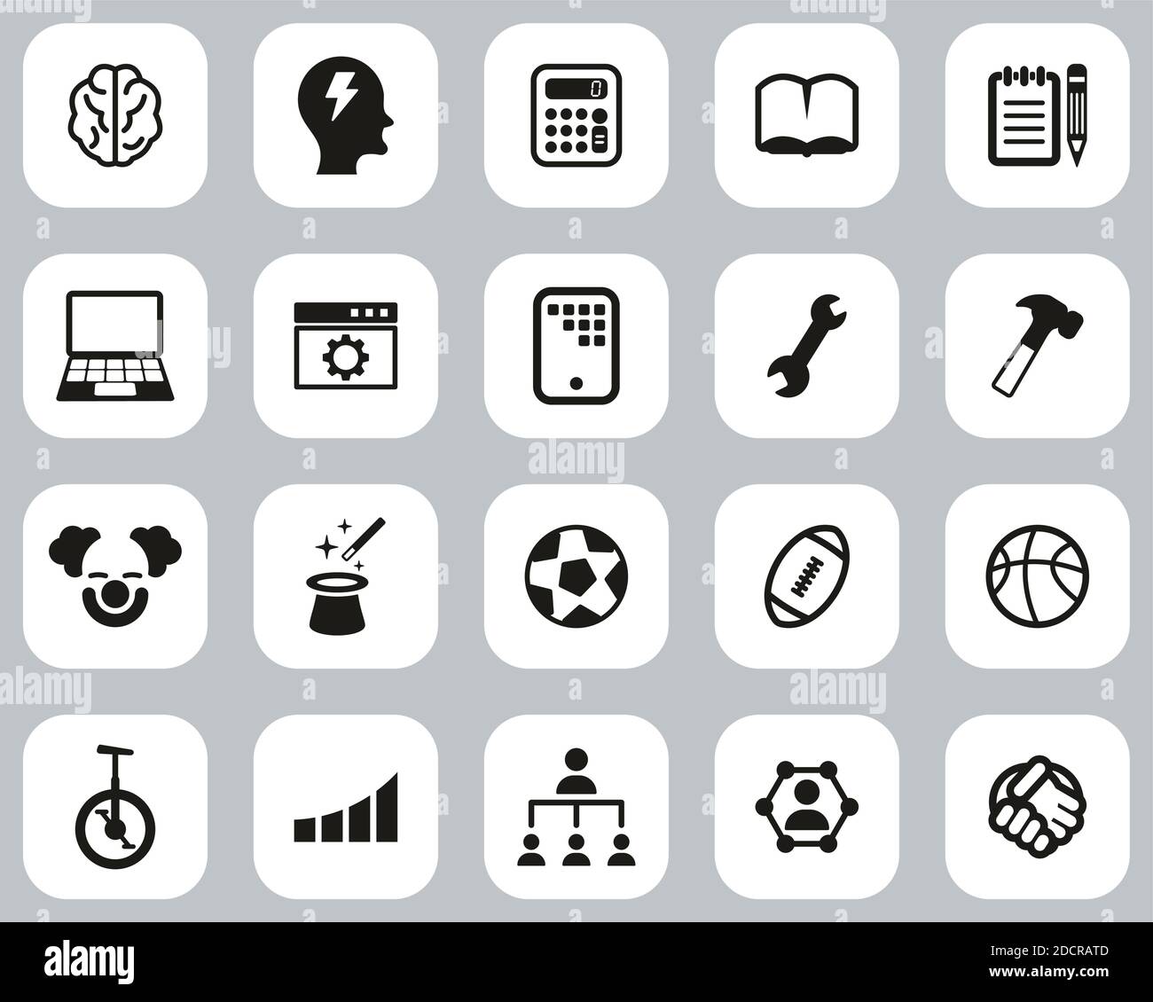 Skill & Talent Icons Black & White Flat Design Set Big Stock Vector ...