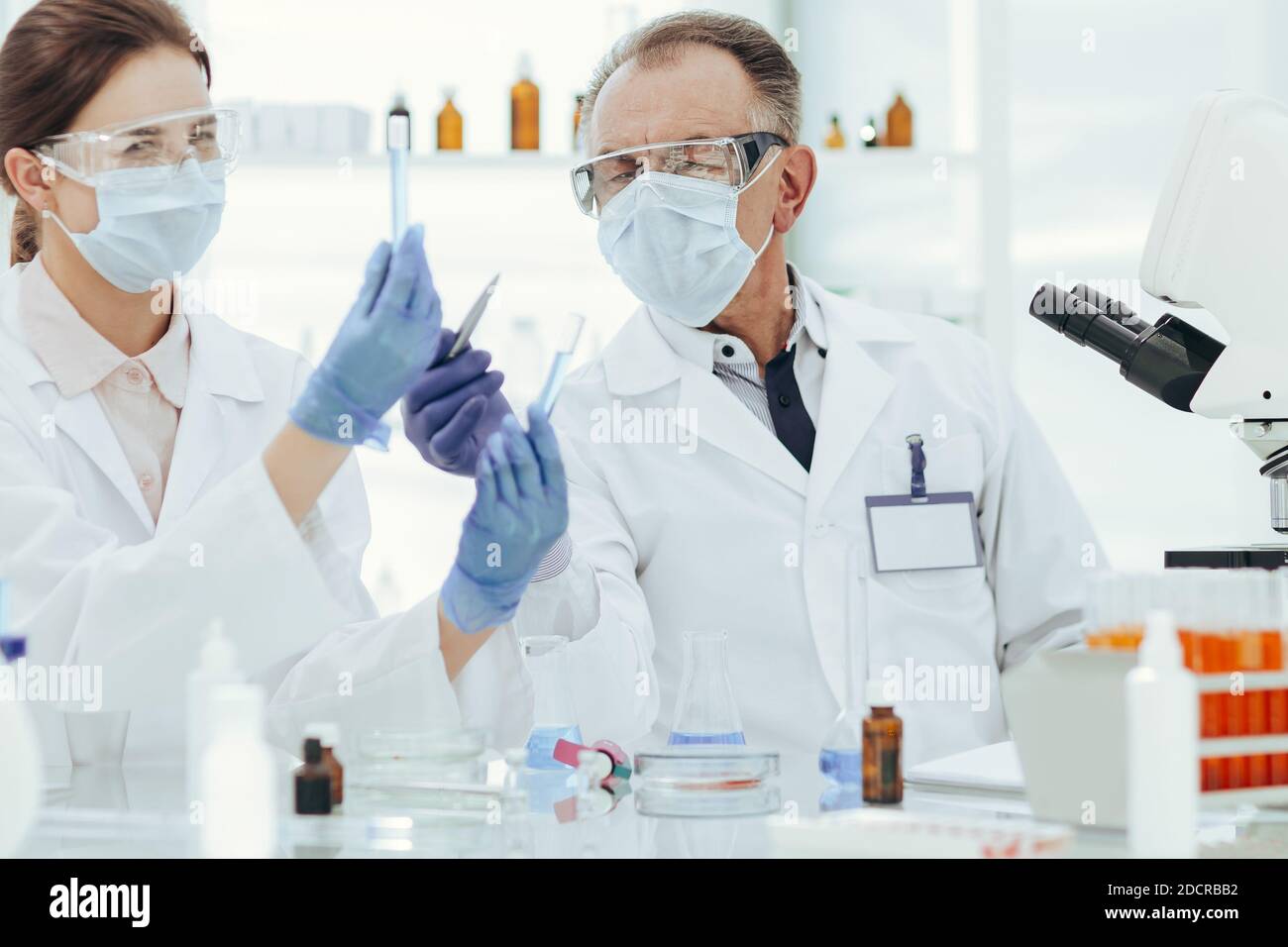 medical laboratory staff discussing the test results Stock Photo - Alamy