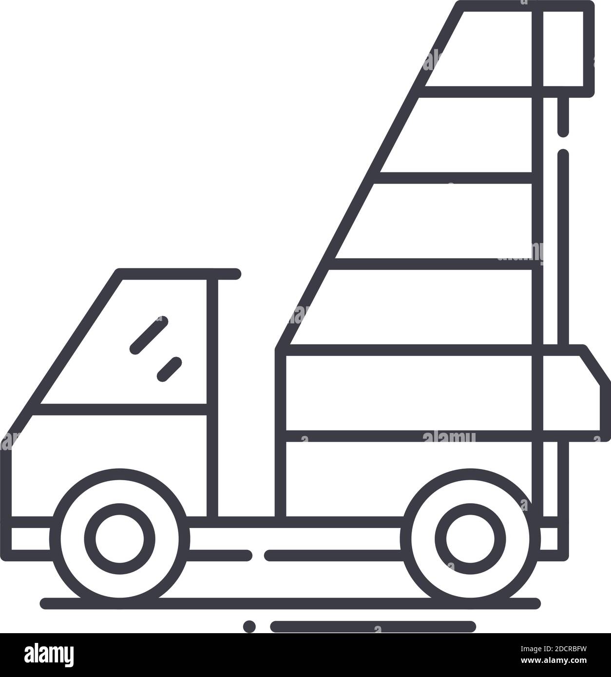 Piling car icon, linear isolated illustration, thin line vector, web ...