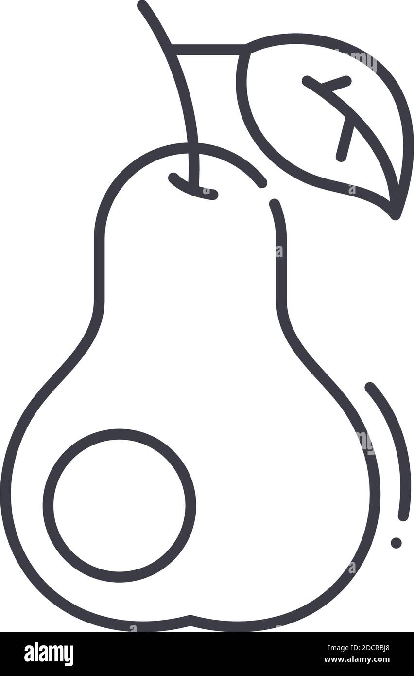 Pear icon, linear isolated illustration, thin line vector, web design ...
