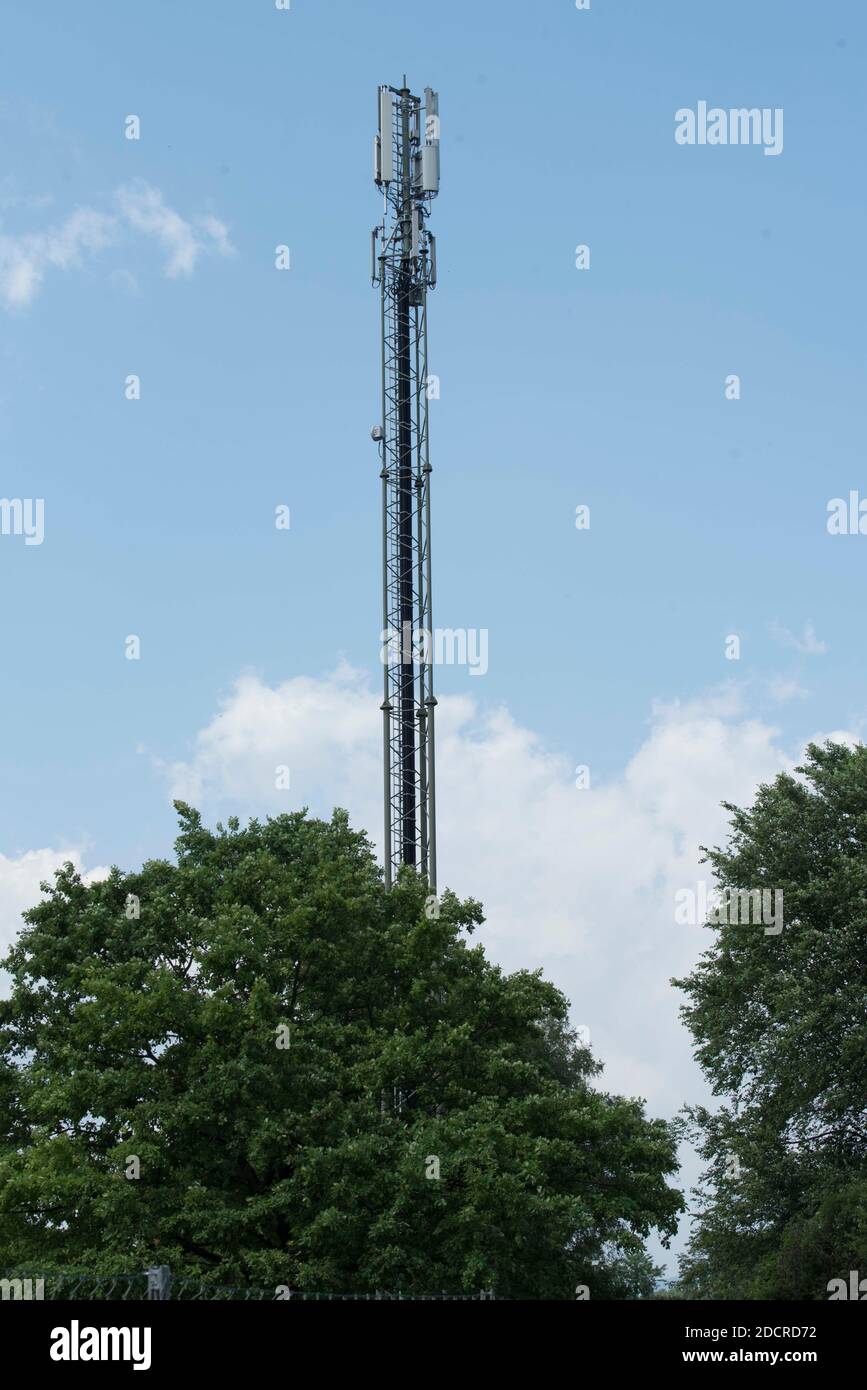 cell tower and antennas in a mobile or cellular network in the ...