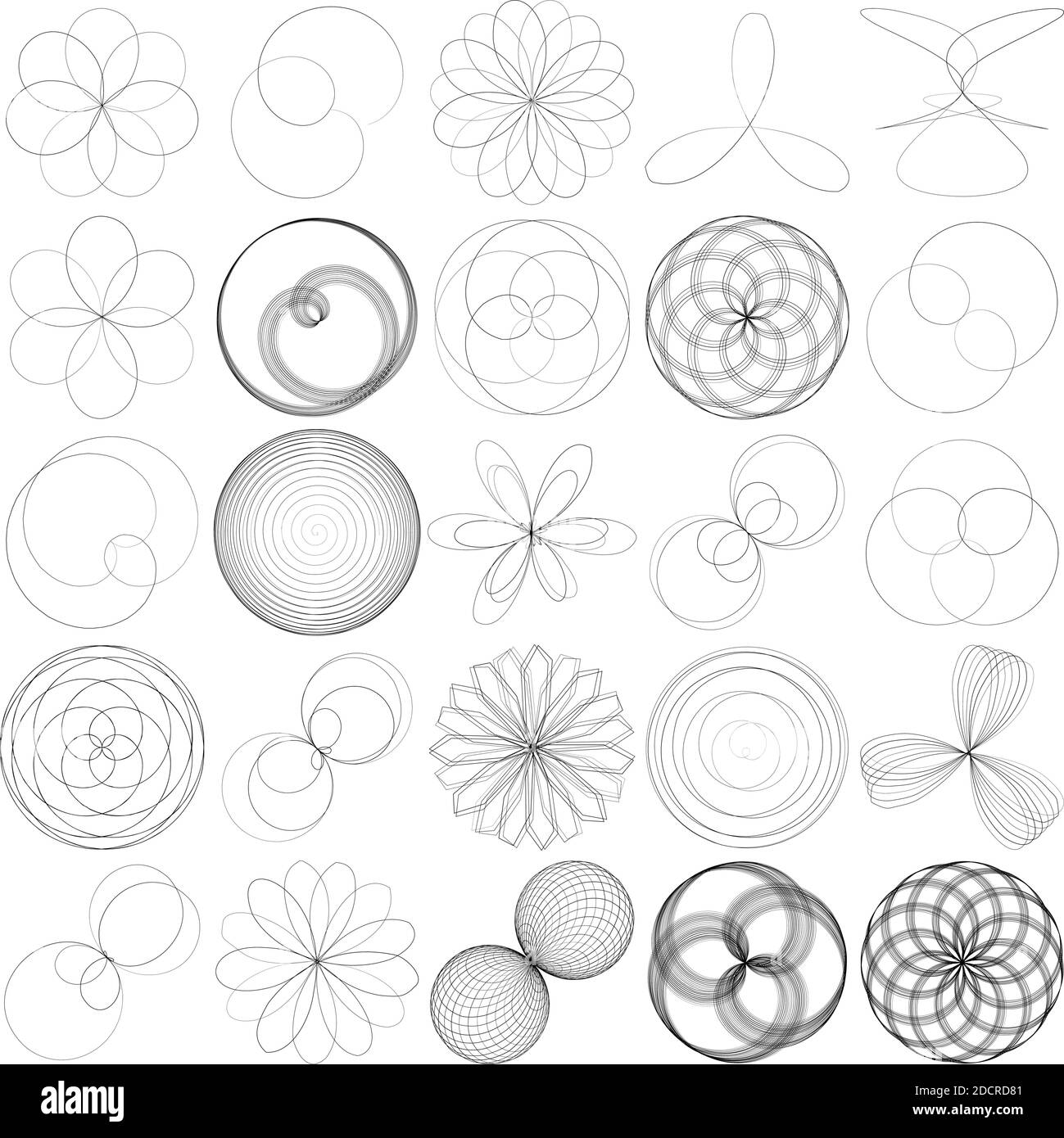 Volute, helix, spiral symbol, icon motif. Circular, radial line ...
